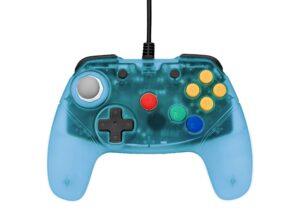 retro fighters next gen n64 controller brawler64 gamepad transparent colors - blue - nintendo 64