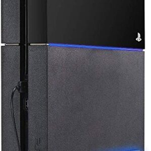 KlsyChry Stand with HUB & Blue Light for PS4, Blue Led Light Vertical Stand Base with 3 USB HUB Port for Sony Playstation 4 PS4 Console (Black)