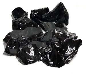 premium black obsidian spalls (10lbs) flint knapping stone