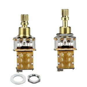 fleor 2pcs b500k push push guitar pots short copper split shaft linear taper potentiometers