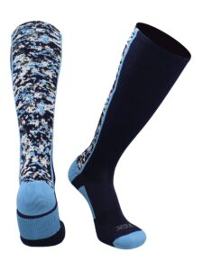 tck digital camo otc socks (navy/columbia blue, small)