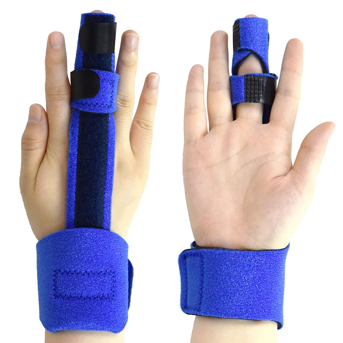 KuKiMa Finger Extension Splint, Medical Aluminum Support Trigger Finger Sprains Wounds Fingers Injuries Strains Mallet Finger Pain Relief Adjustable Extension Splint Fits All Fingers