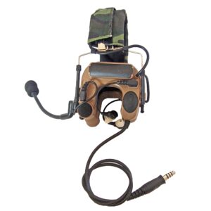 armorwerx open-ear hybrid electronic hearing protection earmuffs & communication headset (tan)