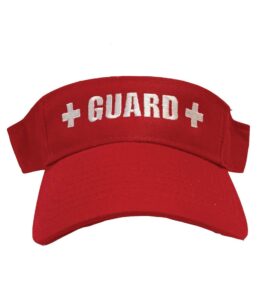 guard red visor - sun protection beach for women, men & kids