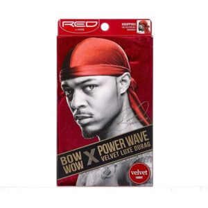 kiss red bow wow power wave velvet luxe durag (burgundy)