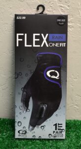 q sports flex rain one size golf gloves - black - 1 pair