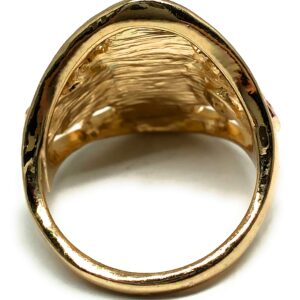 Fran & Co. Gold Plated Women's Tri-Color Virgin Mary Flower Ring Virgen de Guadalupe Anillo Flores (7)