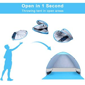 G4Free Large Pop up Beach Tent for 3-4 Person, UPF 50+ Automatic Sun Shelter Canopy Portable Outdoor Cabana Sun Umbrella