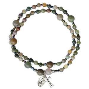 multicolor onyx twist 4mm rosary bracelet