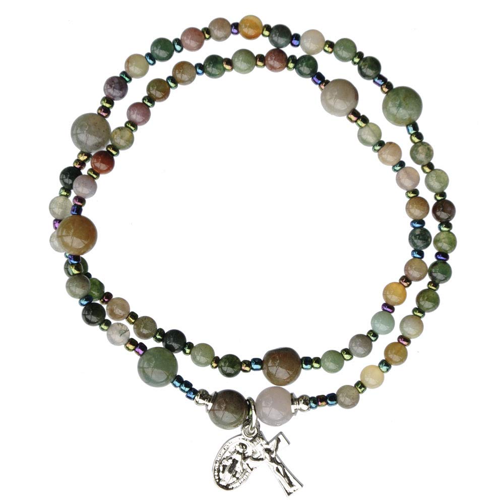 Multicolor Onyx Twist 4mm Rosary Bracelet