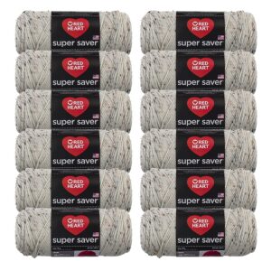 red heart aran fleck super saver yarn 12/pk 12 pack