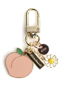 elago airpods keyring [peach] - charm for airpods, handbag, tote, purse, backpack, bag, car key, durable keychain, sturdy material, cute accessories for women