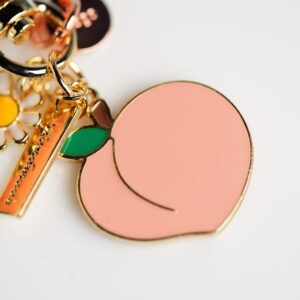 elago AirPods Keyring [PEACH] - Charm for AirPods, Handbag, Tote, Purse, Backpack, Bag, Car Key, Durable Keychain, Sturdy material, Cute Accessories for Women