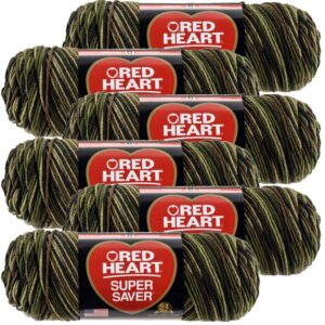 red heart camouflage super saver yarn 6/pk 6 pack