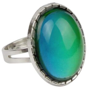 jude jewelers adjustable color changing mood ring inspirational mystique marble (oval shape, adjustable)