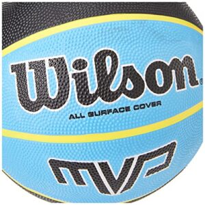 WILSON Unisex-Adult MVP Mini Basketball, Black/Blue, 3