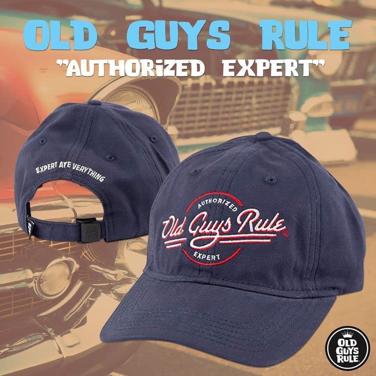 OLD GUYS RULE Hat, Baseball Cap for Men | Authorized Expert | for Dad, Husband, Grandfather | Navy