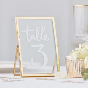 ginger ray gold free standing wedding table number frame – 10cm x 15cm