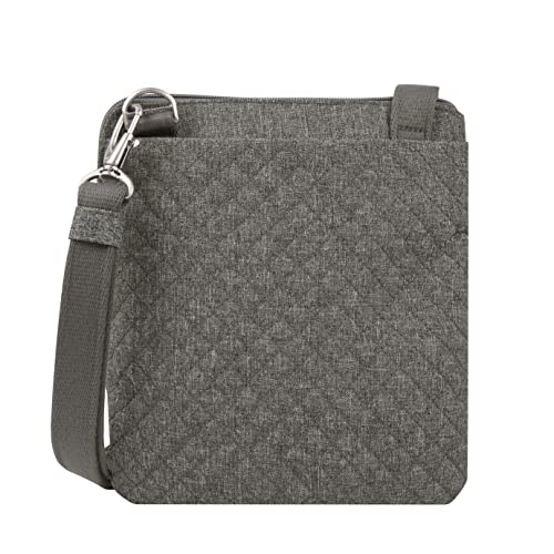 Travelon Anti-Theft Boho Slim Crossbody, Gray Heather Solid