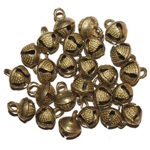 esplanade 100 pcs indian brass anklets/ghungroo bells loose beads bellydance music classes craft gold