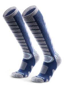 weierya ski socks 2 pairs pack for skiing, snowboarding, outdoor sports performance socks blue l 2 pairs