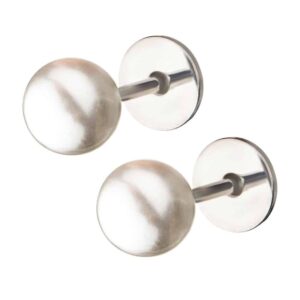 comfyearrings pearl studs with comfy flat back