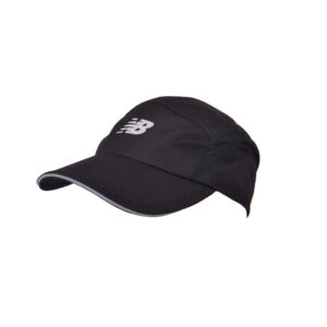 new balance men's and women's 5-panel moisture wicking performance hat, one size, black