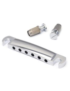 metallor tune-o-matic style guitar stop bar tailpiece for lp les paul sg style electric guitar parts replacement chrome.