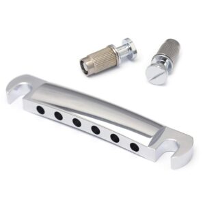 Metallor Tune-O-Matic Style Guitar Stop Bar Tailpiece for LP Les Paul SG Style Electric Guitar Parts Replacement Chrome.