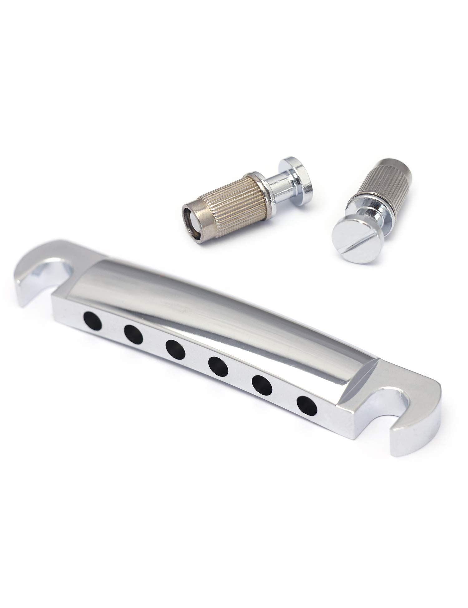 Metallor Tune-O-Matic Style Guitar Stop Bar Tailpiece for LP Les Paul SG Style Electric Guitar Parts Replacement Chrome.