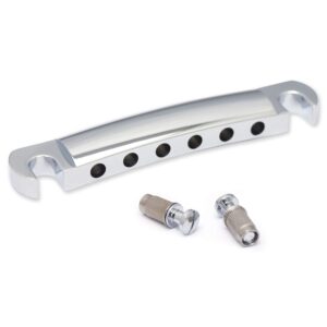 Metallor Tune-O-Matic Style Guitar Stop Bar Tailpiece for LP Les Paul SG Style Electric Guitar Parts Replacement Chrome.