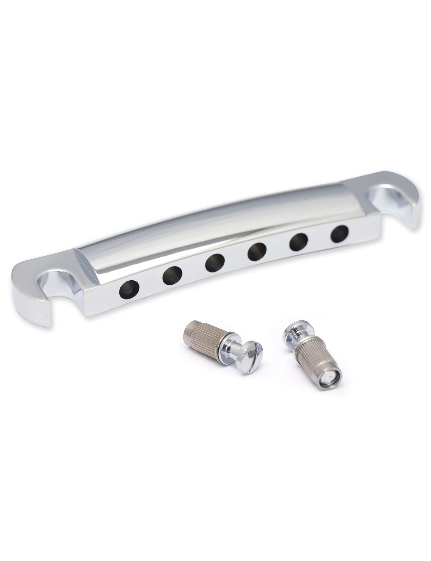 Metallor Tune-O-Matic Style Guitar Stop Bar Tailpiece for LP Les Paul SG Style Electric Guitar Parts Replacement Chrome.