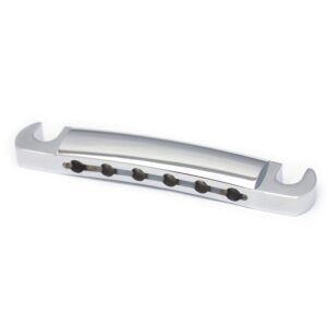 Metallor Tune-O-Matic Style Guitar Stop Bar Tailpiece for LP Les Paul SG Style Electric Guitar Parts Replacement Chrome.