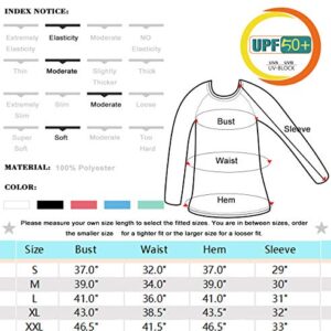 HISKYWIN Women's UPF 50+ Sun Protection Long Sleeve Shirts Outdoor Hiking Fishing Tops HF103- Blue-M