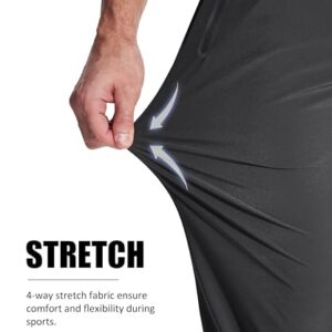 MAGCOMSEN Mens Lightweight Joggers Quick Dry Jogging Pants Stretch Walking Pants with Phone Pockets Elastic Waist Pants for Men Black