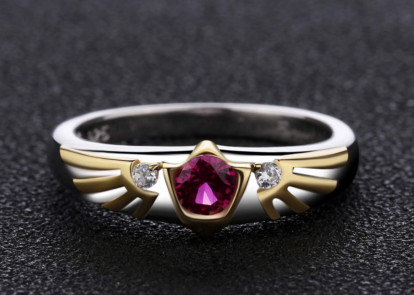 Purreen Zelda Goron's Ruby, Hylian Shield Inspired Ring (8)