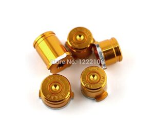 metal 9mm bullet buttons mod kit abxy & guide button for xbox one xboxone controller (gold)