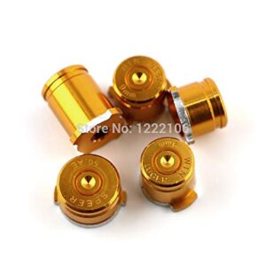 Metal 9mm Bullet Buttons Mod Kit ABXY & Guide Button for Xbox One xboxone Controller (Gold)