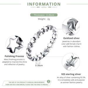 Presentski Ifinity Star Stacking Rings Sterling Silver Valentines Day Jewelry for Women