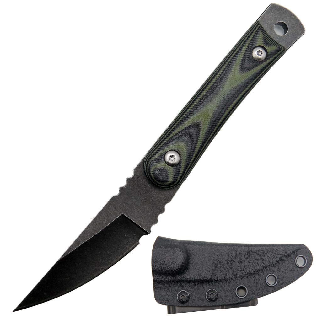 Ccanku C1390 Fixed Blade Knifes 7.3-Inch Outdoor Survival Tools D2 Blade Steel & G10 Handle with Kydex Sheaths Clip for Outdoor Activities, Camping, Bushcraft and Hunting(Black)