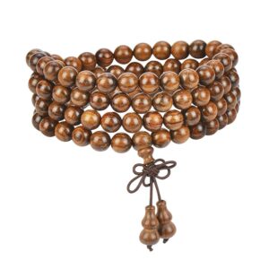 anzhongli mala beads bracelet 108 8mm beaded necklace sandalwood elastic (gourd - rosewood)