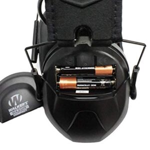 Walker's Razor Slim Electronic Shooting Hearing Protection Muff (Sound Amplification and Suppression) with Protective Case, Black Patriot Bundle