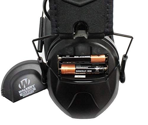 Walker's Razor Slim Electronic Shooting Hearing Protection Muff (Sound Amplification and Suppression) with Protective Case, Black Patriot Bundle