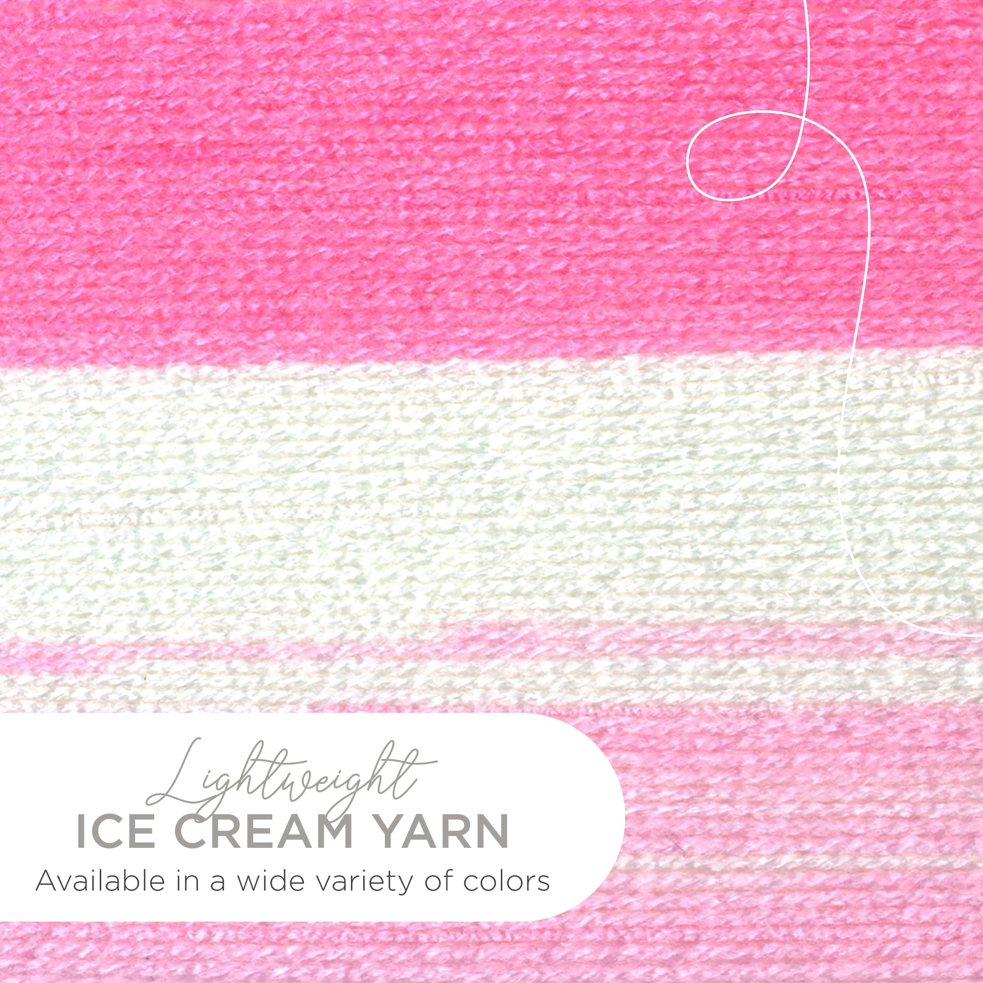 (3 Pack) Lion Brand Yarn ice Cream Baby Yarn, Strawberry