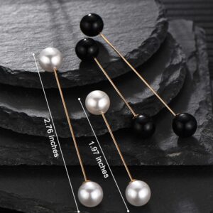 6 Pieces Sweater Shawl Clips Retro Pearl Brooch Pins Crystal Cardigan Collar Clip Dress Shirt Clip for Back Cinch and Waist for Women Girl Clothing Costume Accessory