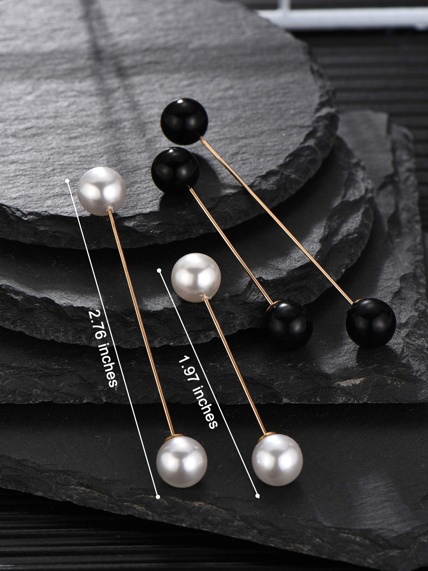 6 Pieces Sweater Shawl Clips Retro Pearl Brooch Pins Crystal Cardigan Collar Clip Dress Shirt Clip for Back Cinch and Waist for Women Girl Clothing Costume Accessory