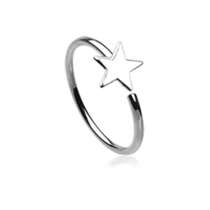 covet jewelry classic star bendable nose hoop (20 ga (0.8mm), length: 3/8" (10mm))