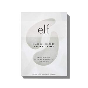 e.l.f. skin charcoal hydrogel under eye masks, single-use patches for reducing puffiness, nourishing & brightening skin, vegan & cruelty-free