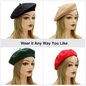 Umeepar Wool French Beret Hat for Women, Green