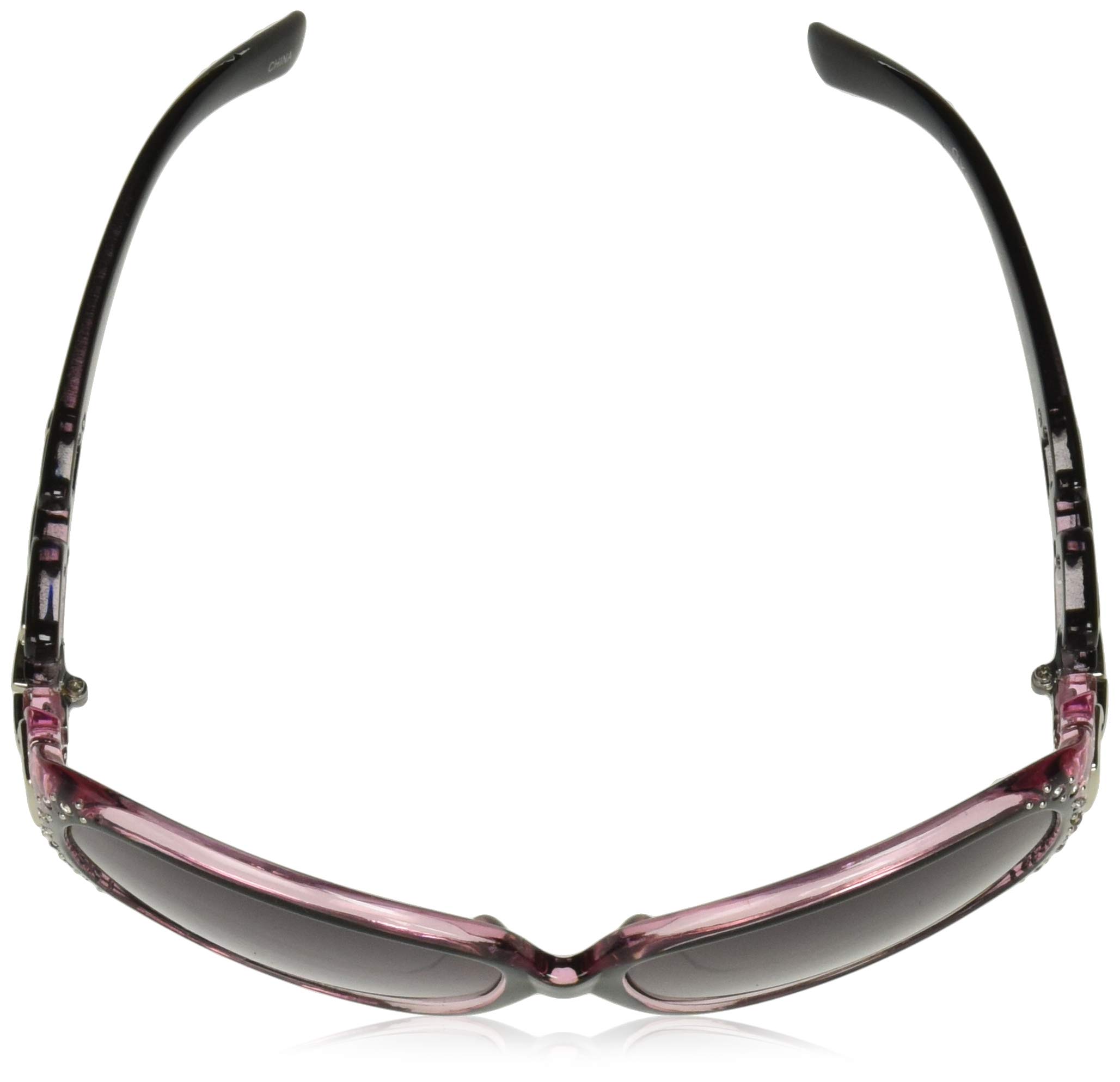 SOUTHPOLE Women's 1017SP Rectangular Sunglasses, Black & Pink, 62 mm